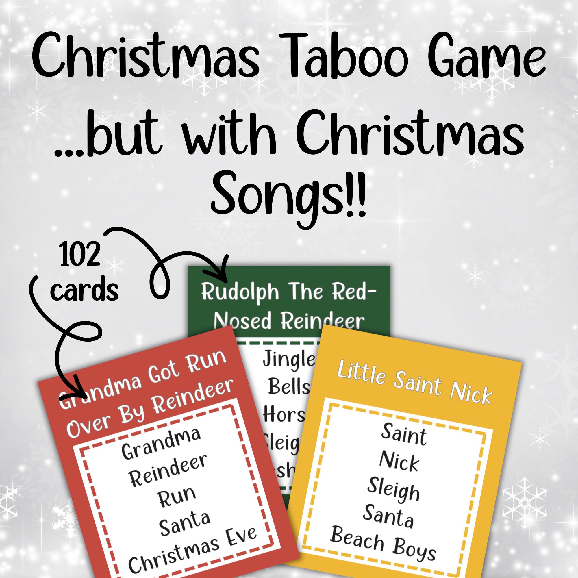 Christmas Taboo Forbidden Words Christmas Song Trivia Game Work ...