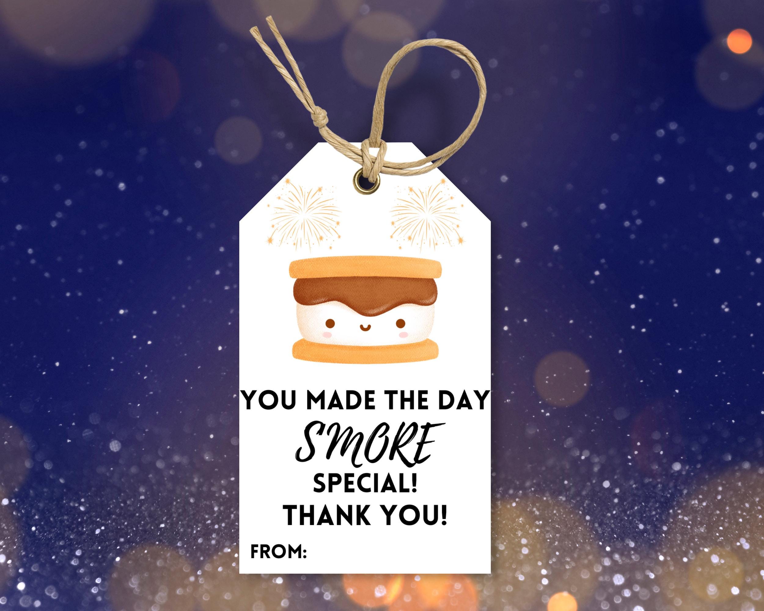 Smores Gift Tag Smores Favor Teacher Nurse Appreciation Printable ...