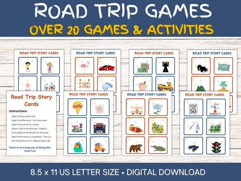 Road Trip Games for Kids, Printable Road Trip Games, Family Road Trip ...