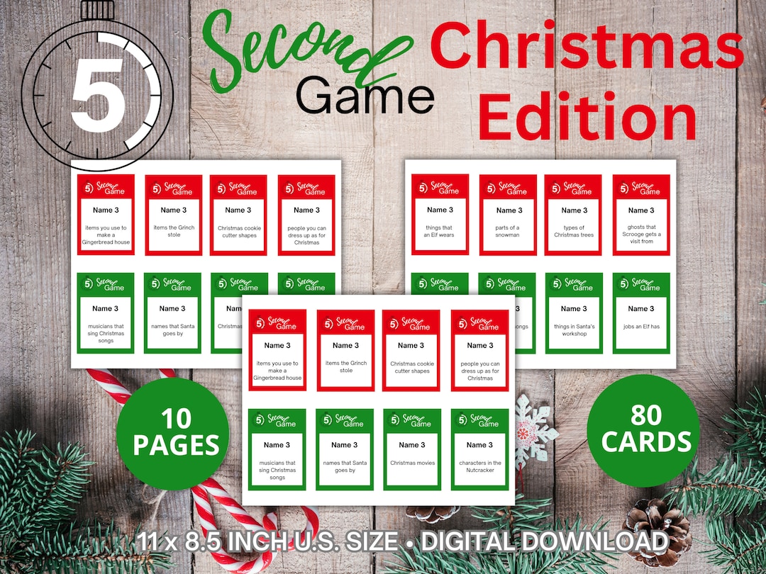Christmas 5 Second Game, Christmas Party Game, Games for Christmas ...