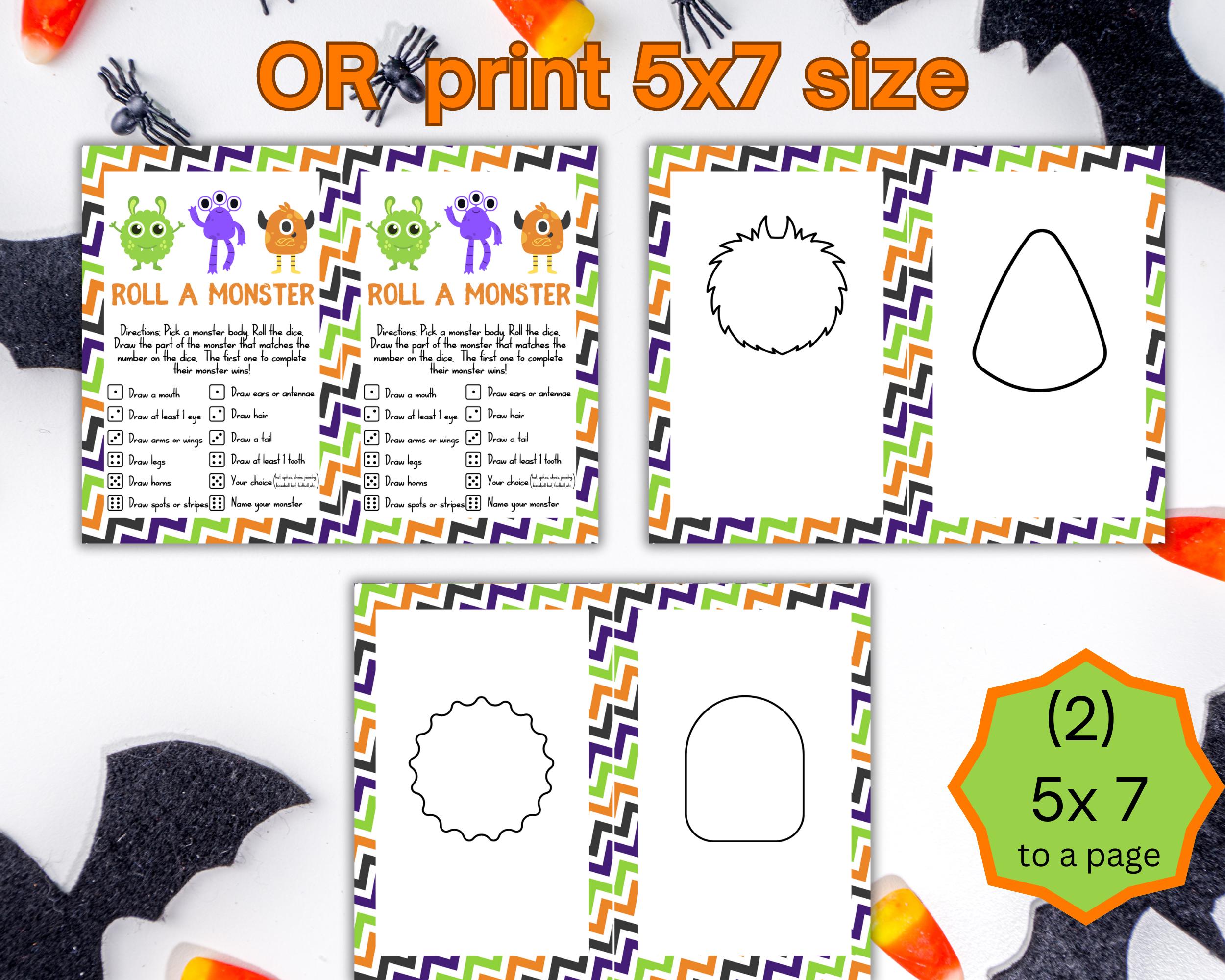 Roll A Monster Dice Game, Printable Kids Halloween Game, Halloween ...
