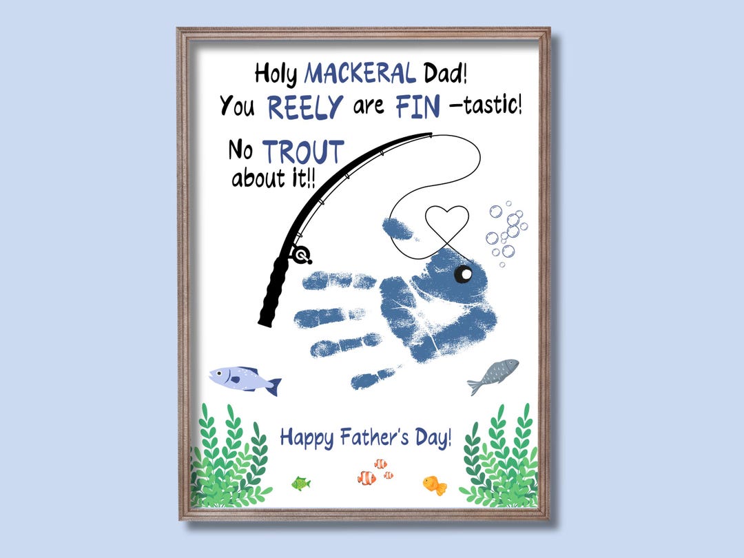 Fishing Handprint Father's Day Handprint Craft Preschool Handprint Art ...
