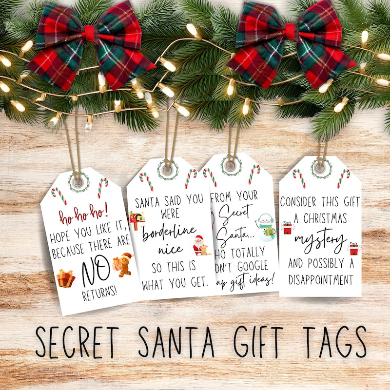 Secret Santa Sticker - Etsy