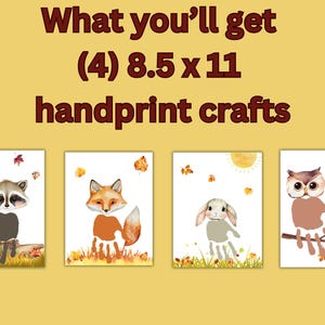Fall Handprint Art, Woodland Animal Handprint Craft Preschool Activity ...