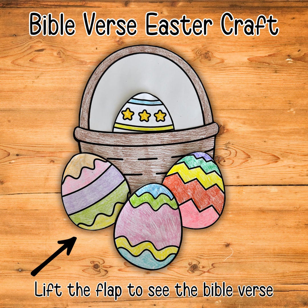 Christian Easter Sunday School Craft Activity Christian Coloring Craft ...