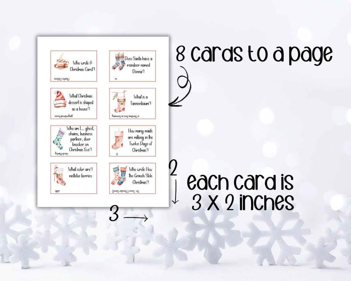Christmas Trivia Cards, Christmas Trivia Games for a Group, Christmas ...