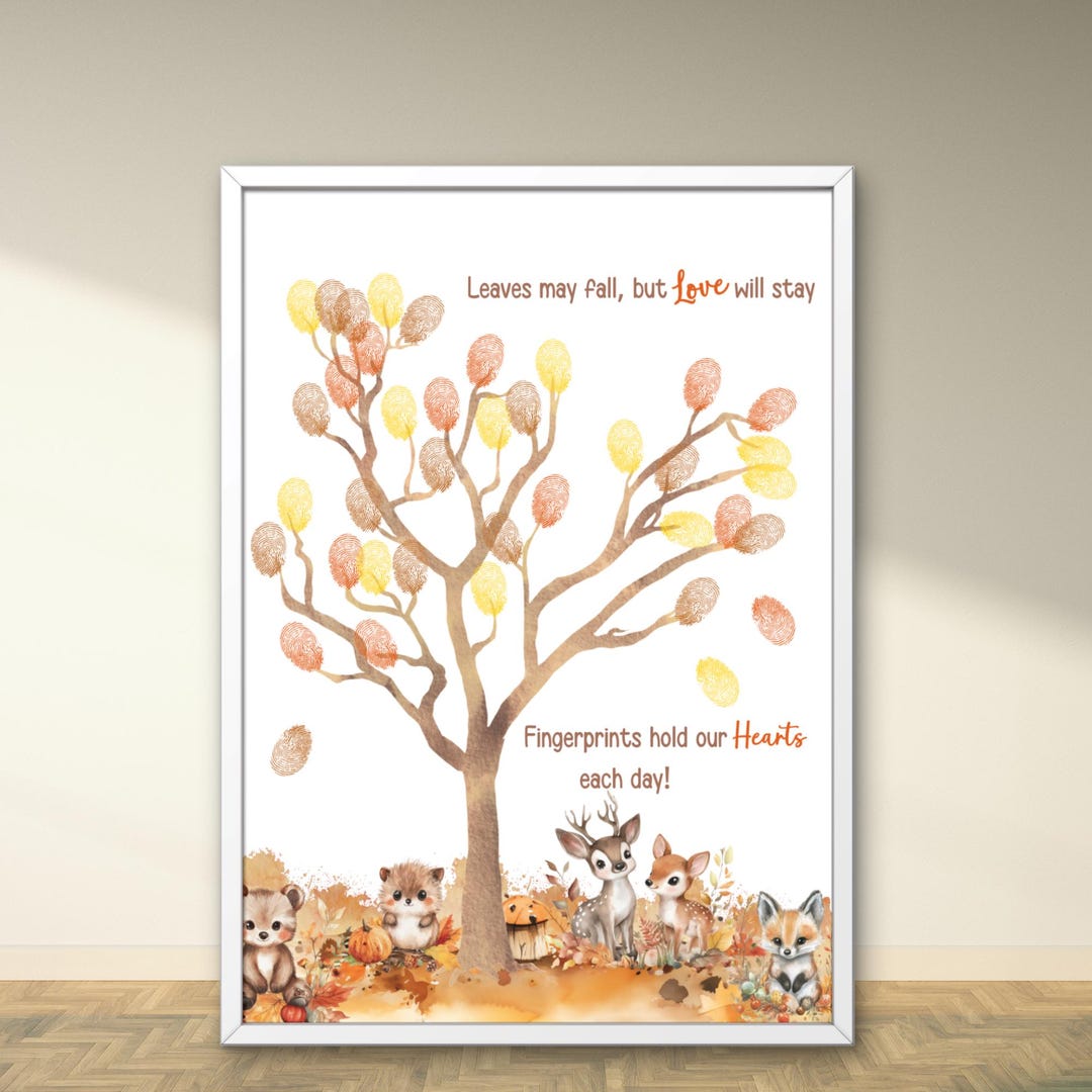Fall Fingerprint Tree Handprint Craft Keepsake Handprint Poem Fall ...