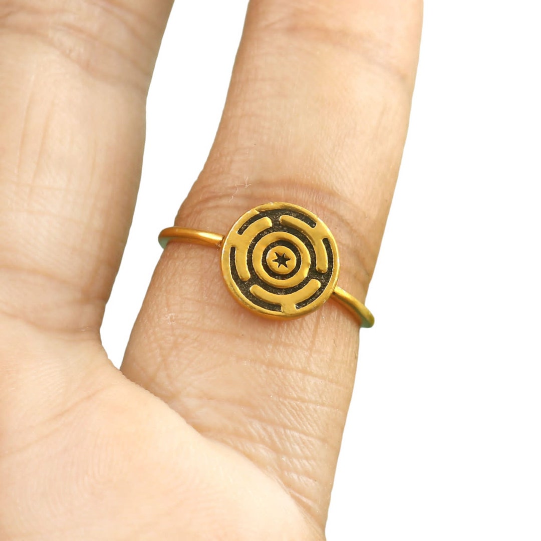 Solid 925 Silver Hekate's Magic Strophalos Ring,wheel of Hecate Symbol ...