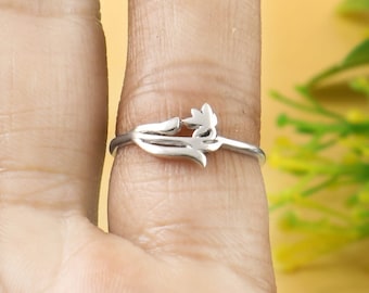 925 Silver January Birth Flower Ring,snowdrop Ring,snowdrop Flower ...