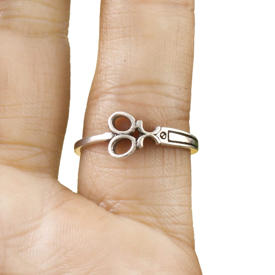 Sterling Silver Scissors Ring, Hair Salon Ring, Barber Ring, Silver ...