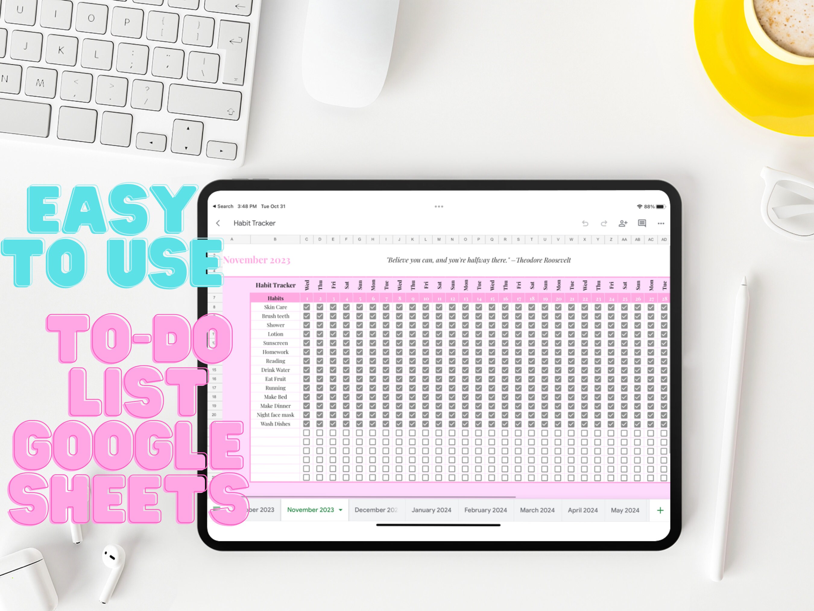 To Do List Template | Google Sheet | Instant Download - Etsy