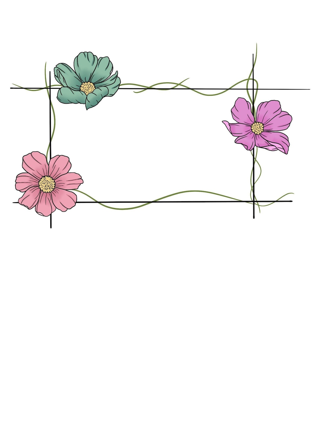 Spring Flower Border - Etsy