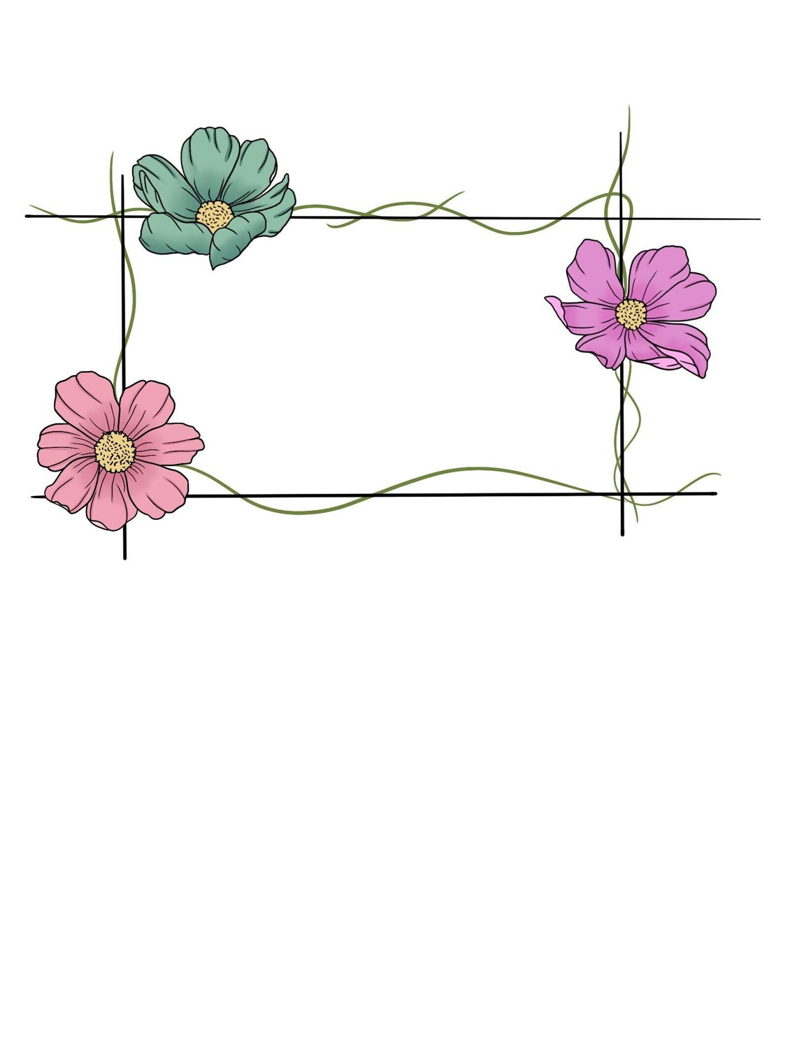 Spring Flower Border - Etsy
