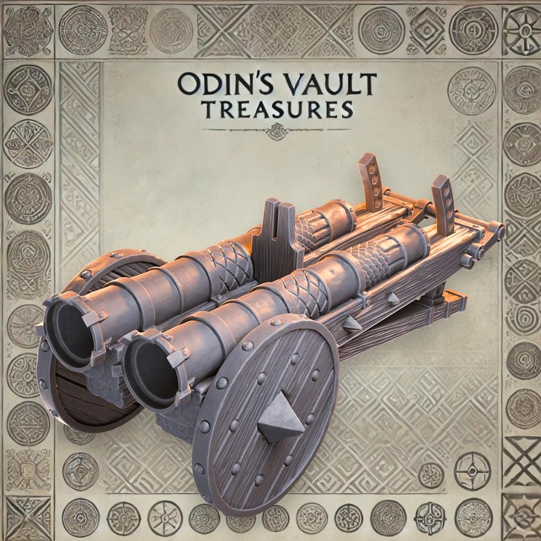 Dnd Cannon Fantasy Miniature Custom Sizes Warhammer Miniature Tabletop ...