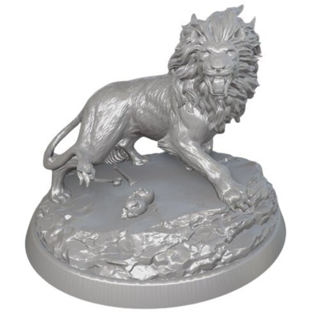 Lion Beast Sculpture, Fantasy Figure, Dungeons and Dragons Fantasy RPG ...