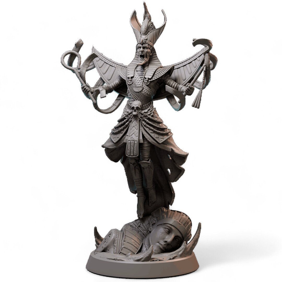 Egyptian Corrupted Pharaoh Statue, Fantasy Figure, Dnd Miniature ...