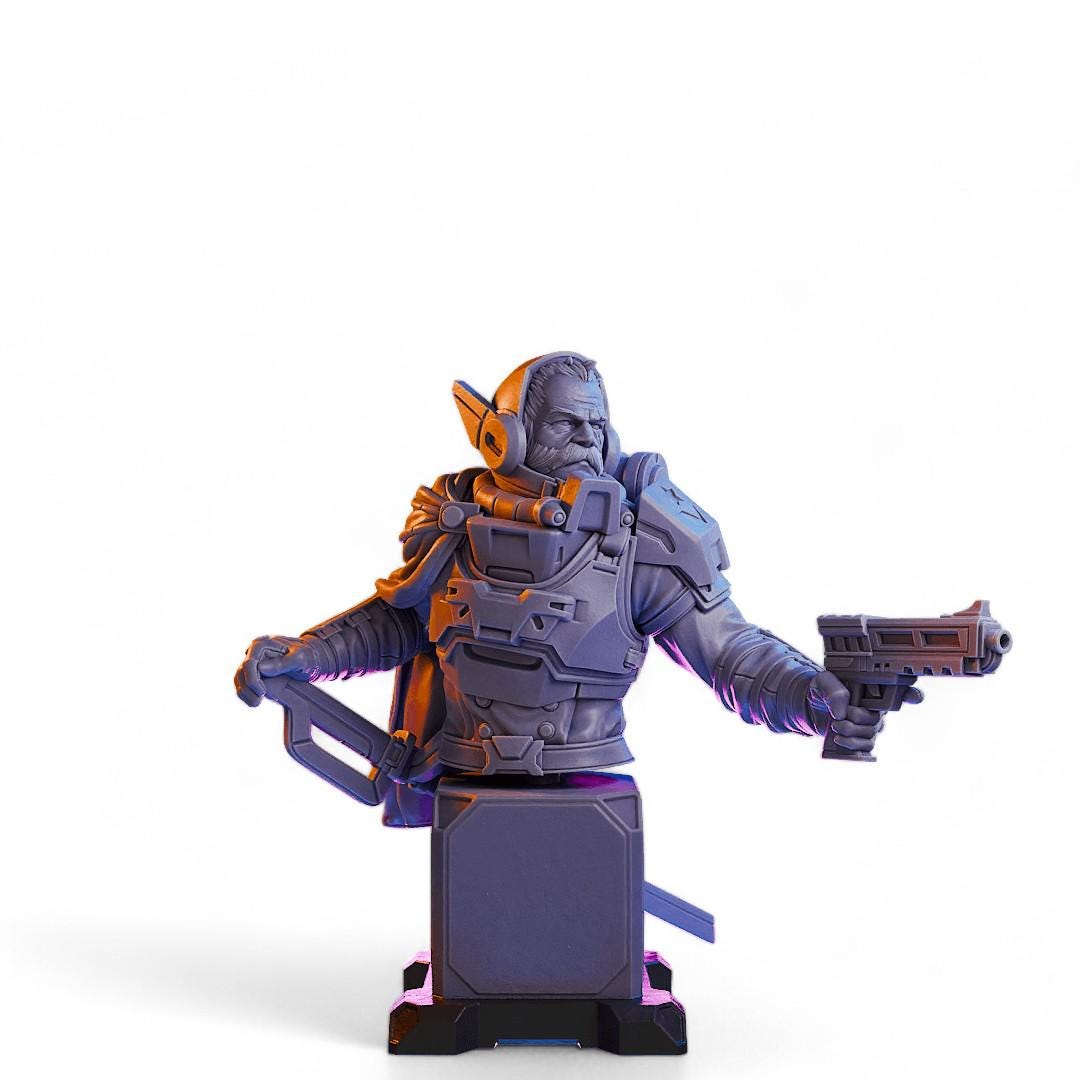 Dnd Commander Elite Gunner Bust Miniature Sifi Miniature Custom Sizes ...