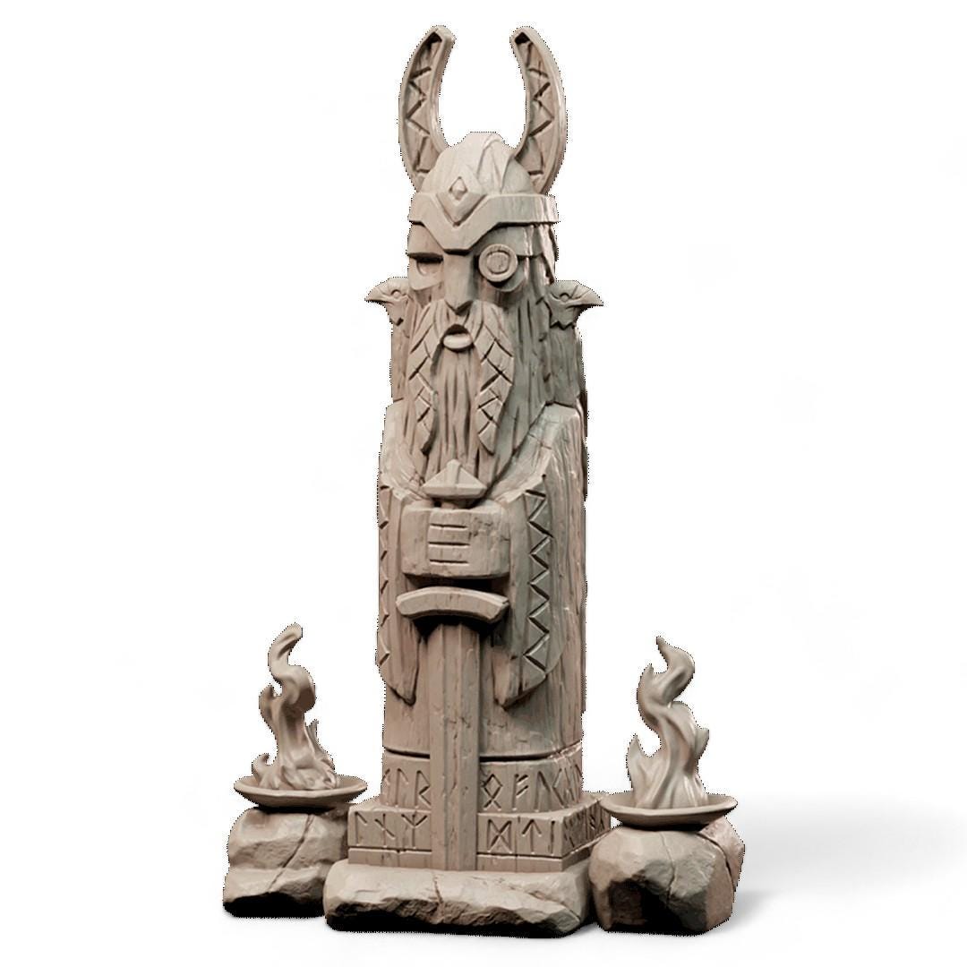 Viking Odin Alter Miniature Resin 3D Printed 4K Statue, Hand-painted ...