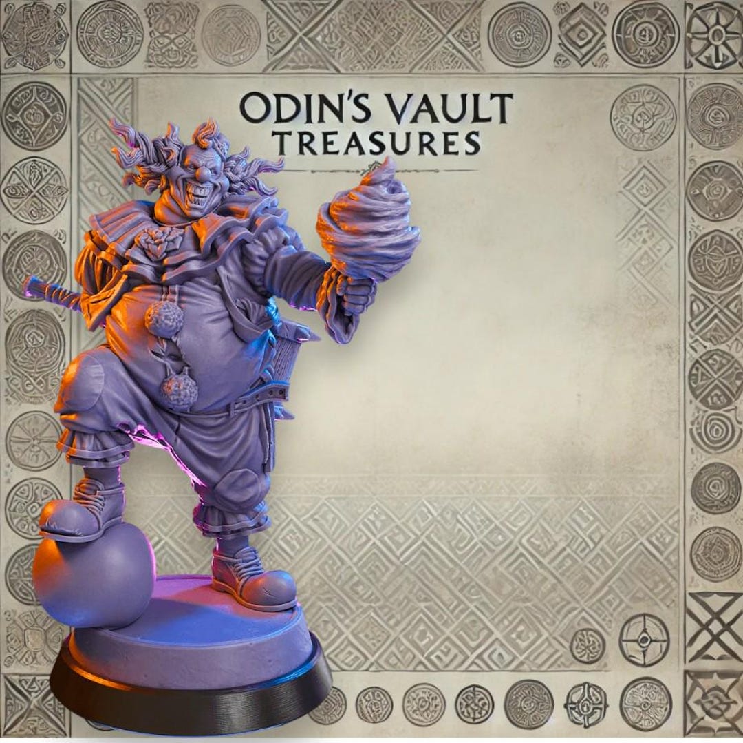 Dnd Killer Clown Fantasy Miniature Custom Sizes Dungeons and Dragons 5e ...