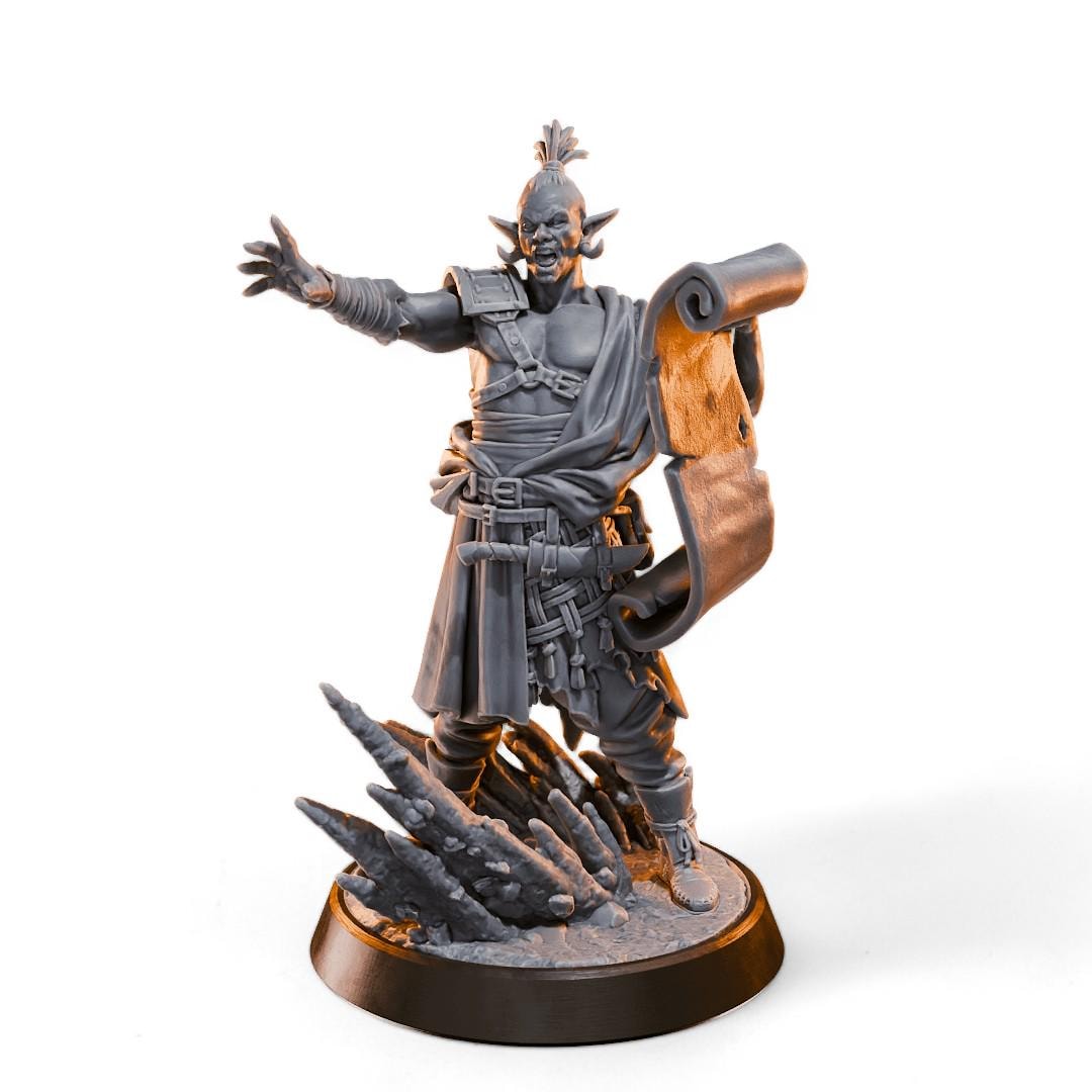 Dnd Orc Warlock Miniature Fantasy Miniature Custom Sizes Dungeons and ...