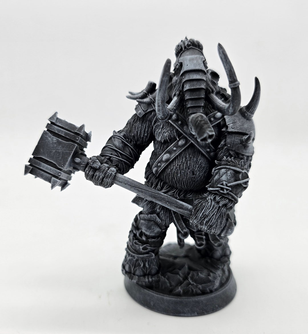 Mammoth Warrior Sculpture, Fantasy Figure, Dungeons and Dragons Fantasy ...