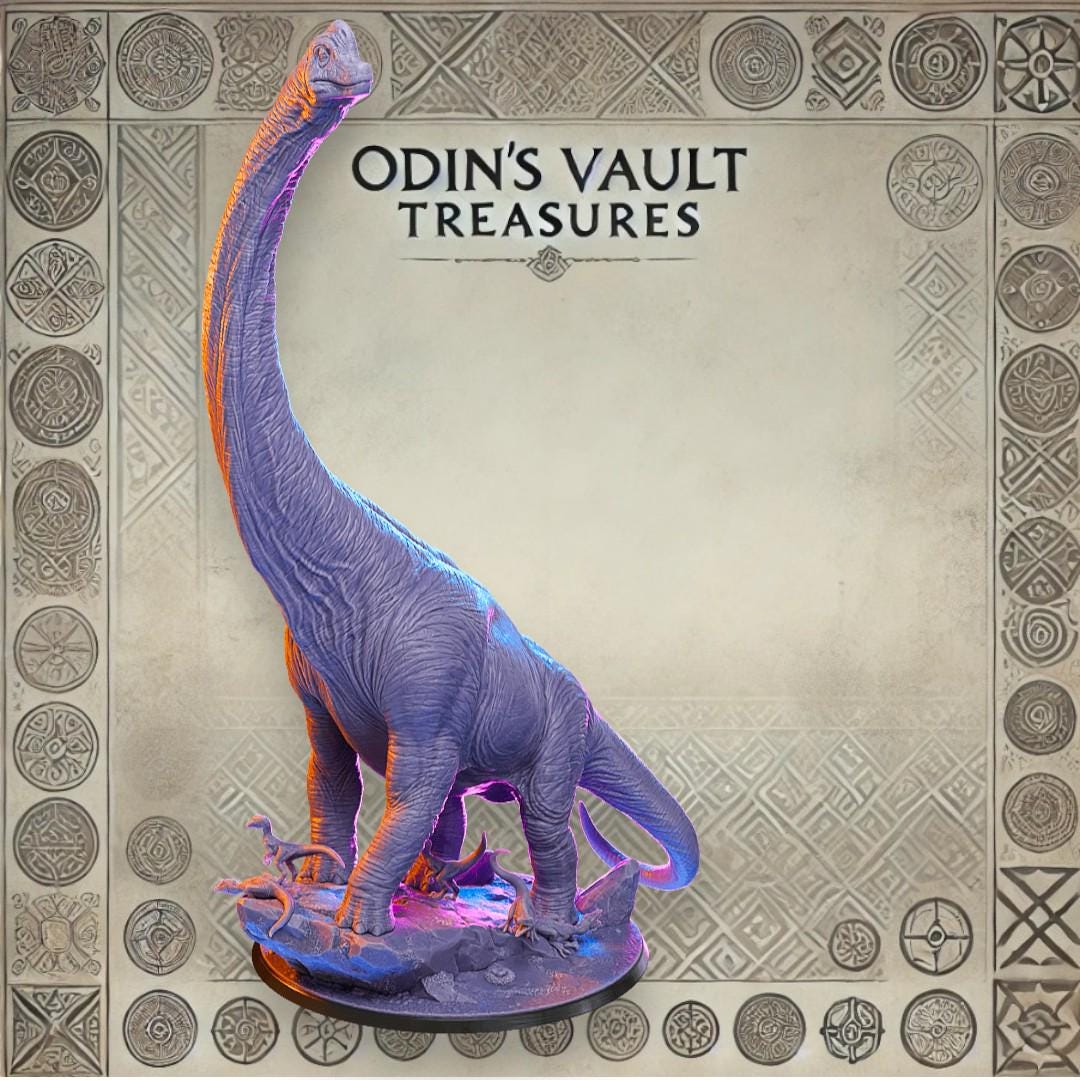 Brontosaurus Dinosaur Figure Fantasy Miniature Custom Sizes Dungeons ...