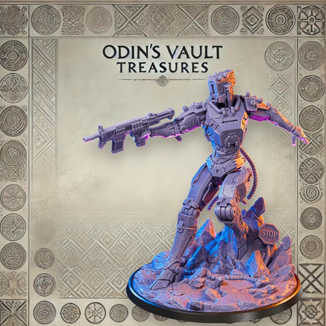 Cyber Robot Enforcer Miniatures for Dnd, Tabletop Rpgs, Wargaming ...