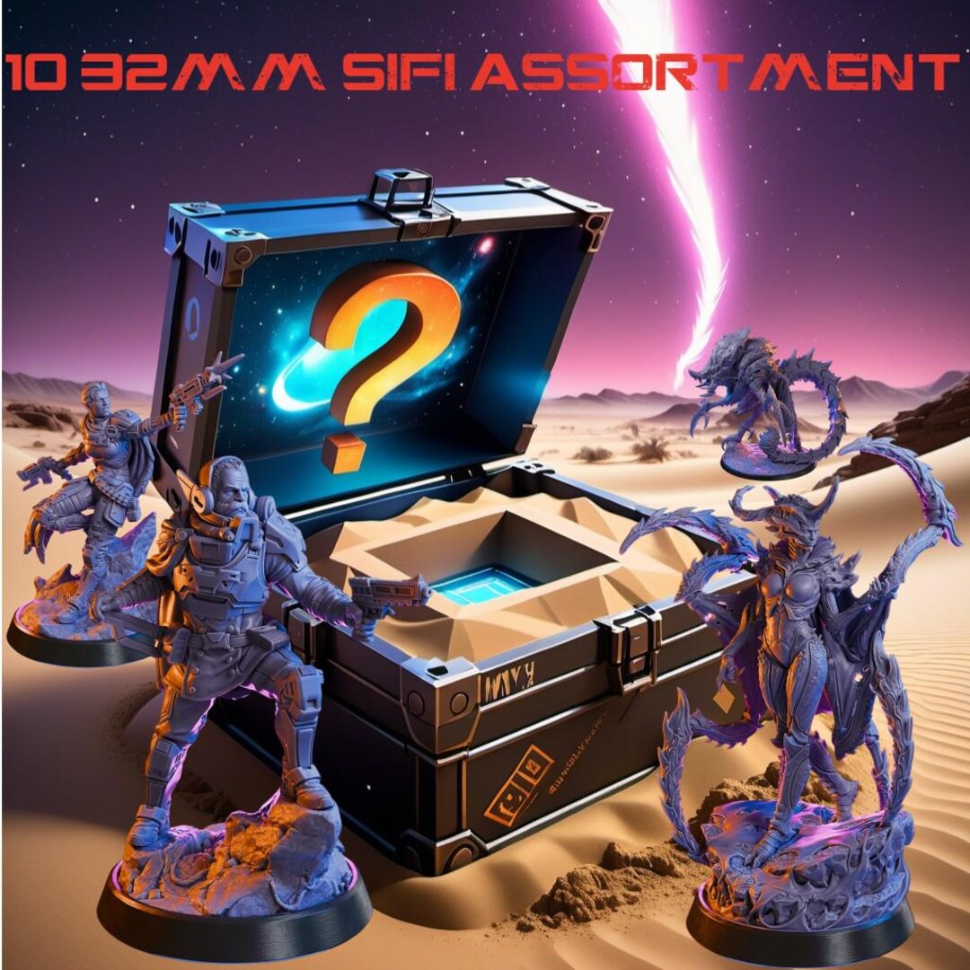 Dnd 32mm Box of 10 Minis Assortment Miniature | Sifi Miniature | Custom ...