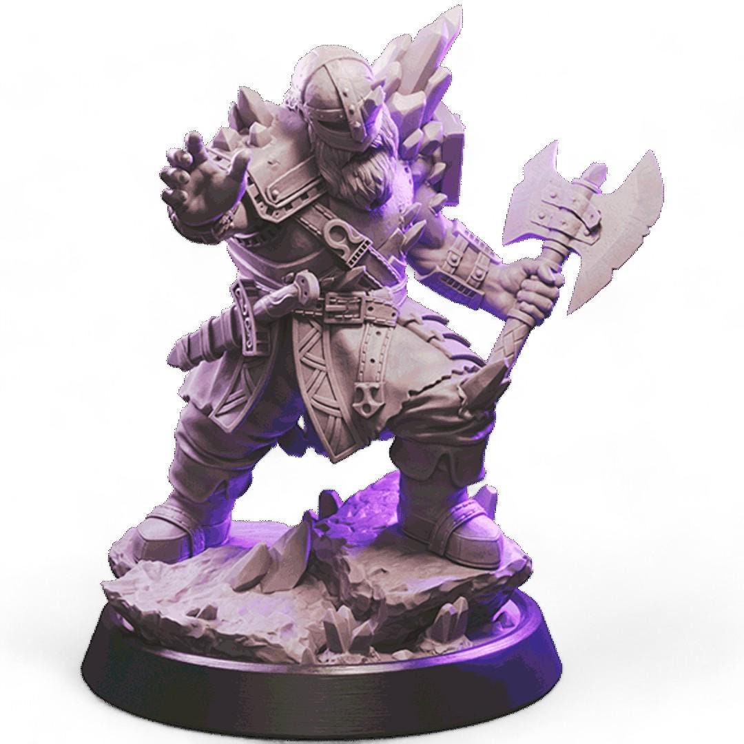 Corrupted Dwarf 3D Printed Resin Miniature 4K Statue, Hand-painted ...