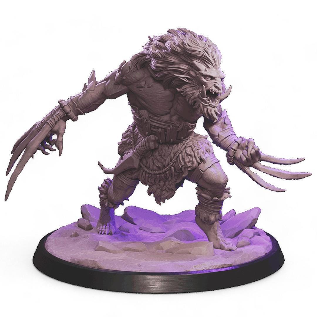 Wolverine Monster 3D Printed Resin Miniature Hand-painted Statue for ...