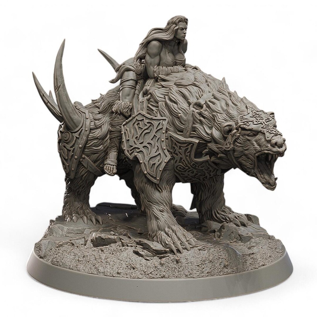 Dnd Shield Maiden Rider Miniature Fantasy Miniature Custom Sizes ...