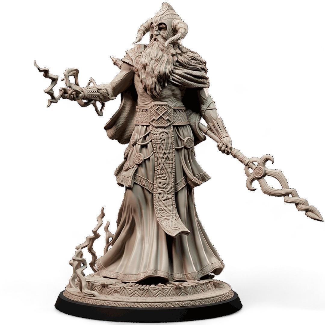 Viking Jotun Wizard Miniature Resin 3D Printed 4K Statue, Hand-painted ...