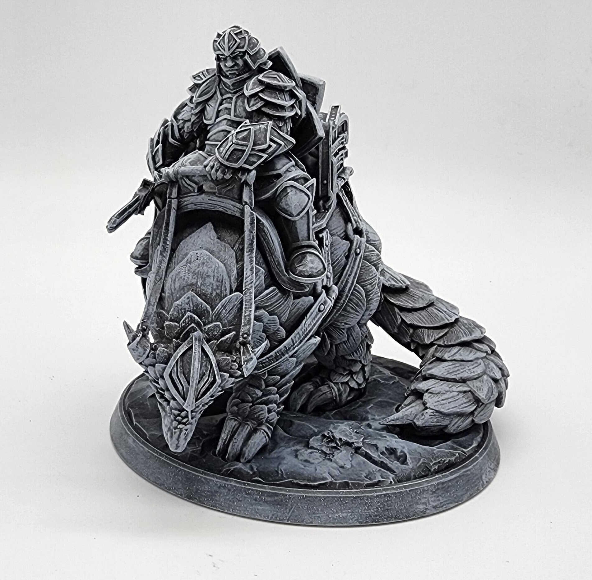 Armored Dwarf Rider Sculpture, Fantasy Figure, Dungeons and Dragons ...