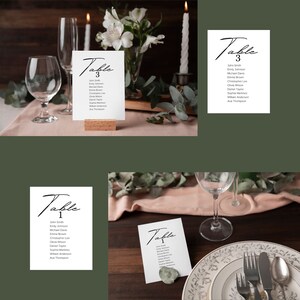 Printable WEDDING Table NUMBER CARD Minimalist Editable Guest - Etsy