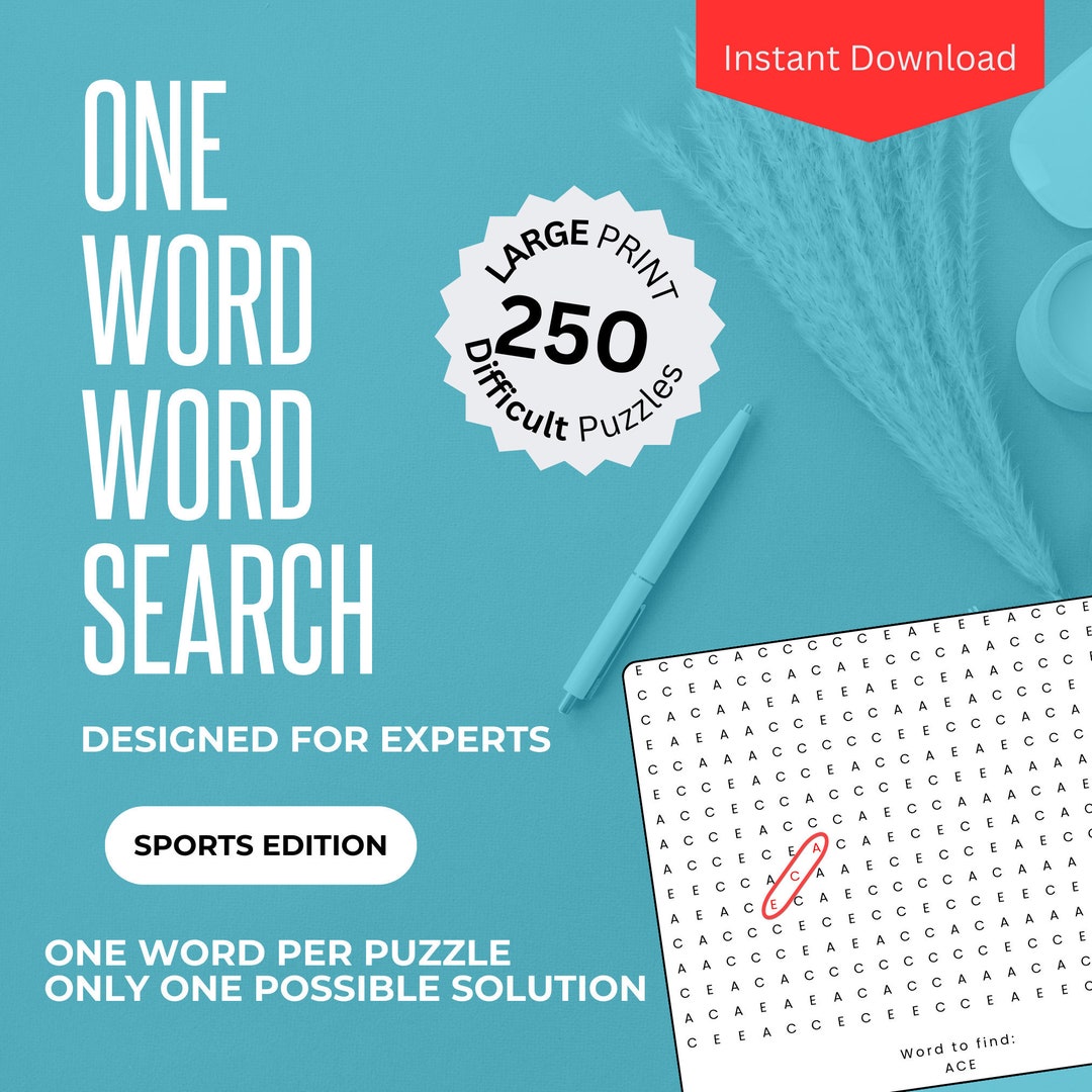 Difficult Word Search Puzzles - Sports Edition - 250 Large Print ...
