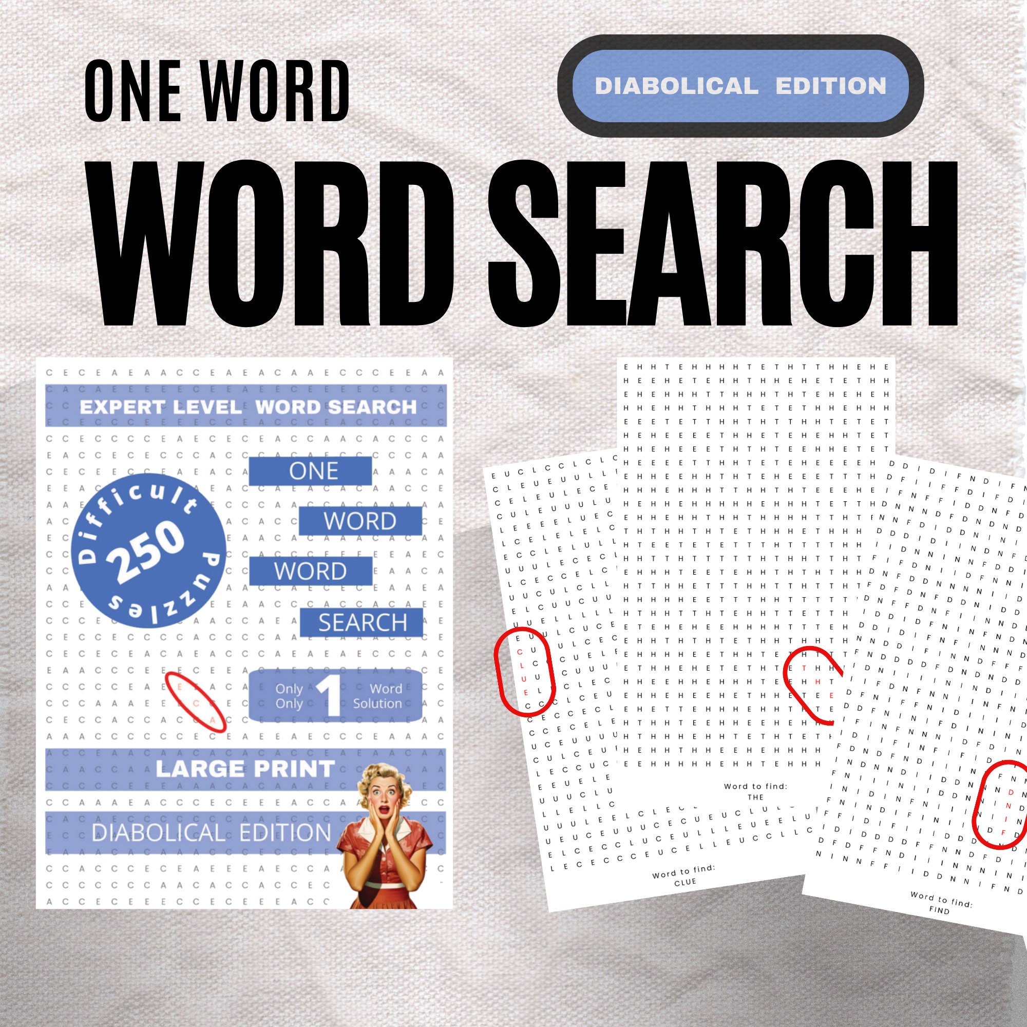 Difficult Word Search Puzzles - Diabolical Edition - 160+ Large Print ...