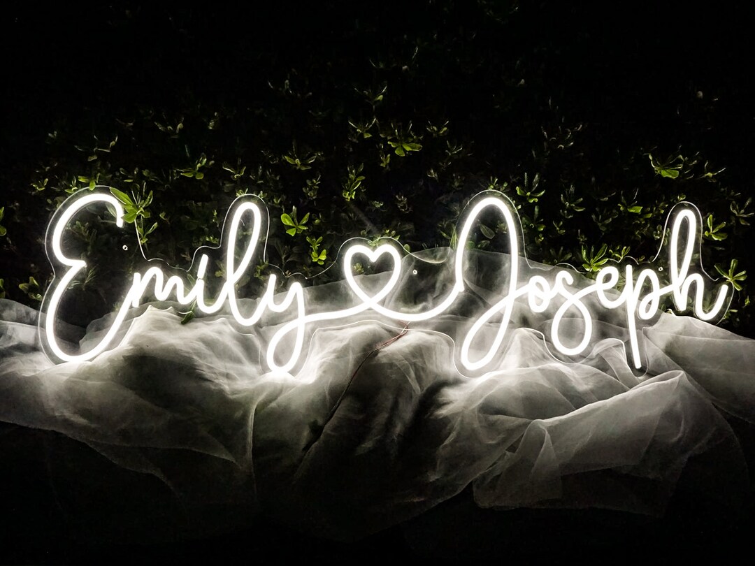 Wedding Custom Neon Sign, Wedding Backdrop Decor, LED Last Name Sign ...