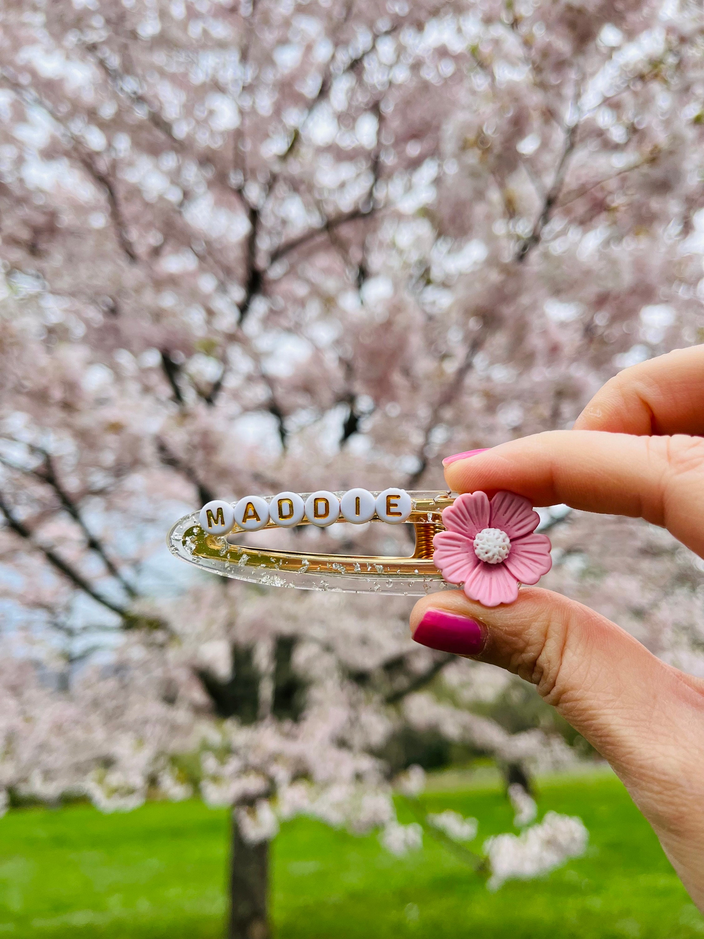 Personalized & Custom Hair Clip. Girls Hair Clip. Barrette. Cherry ...