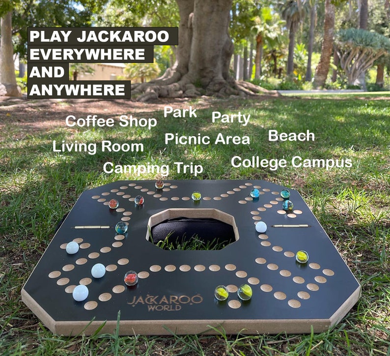 Jackaroo Board Game - Strategy, Competitive, Fun 2-4 Player Marbles and Card Game - Wooden Board ...