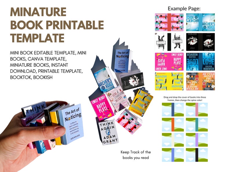 Mini Book Canva Template - Editable, Instant Download, Printable ...