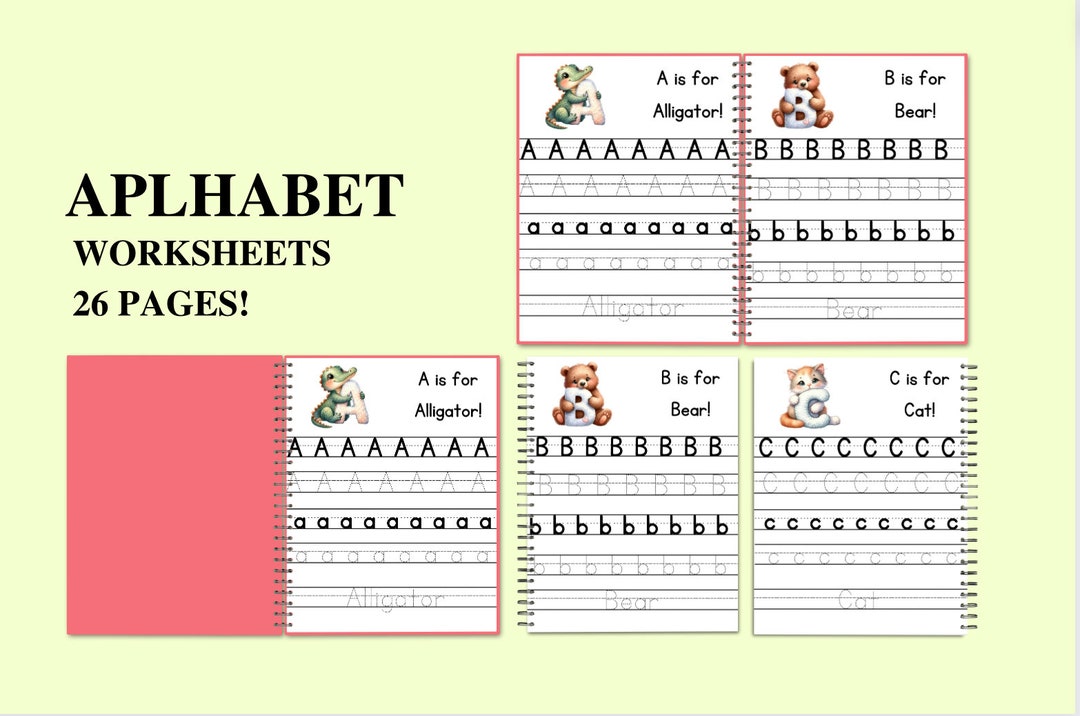 Alphabet Practice Worksheet Kids Busy Book Alphabet Tracing Worksheets ...