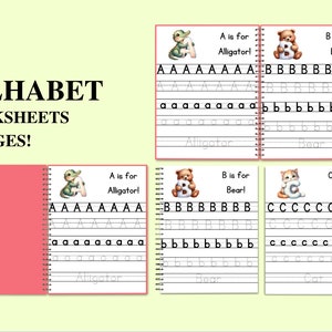 Alphabet Practice Worksheet Kids Busy Book Alphabet Tracing Worksheets ...