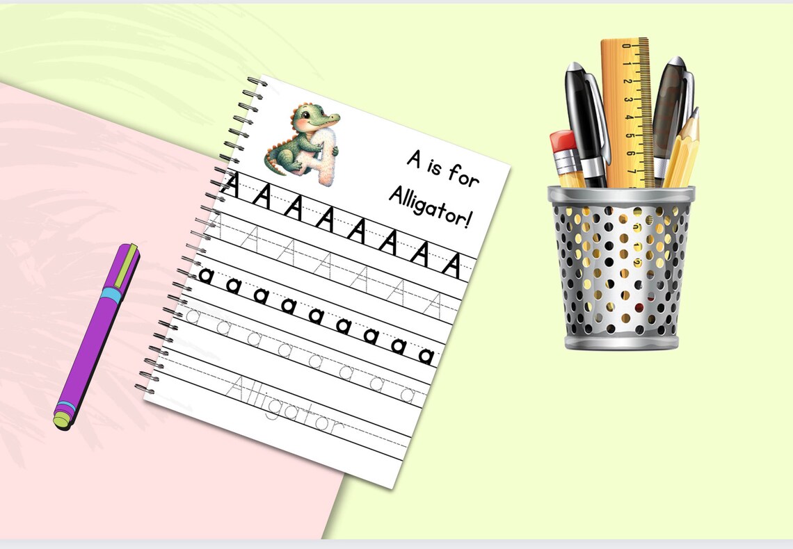 Alphabet Practice Worksheet Kids Busy Book Alphabet Tracing Worksheets ...