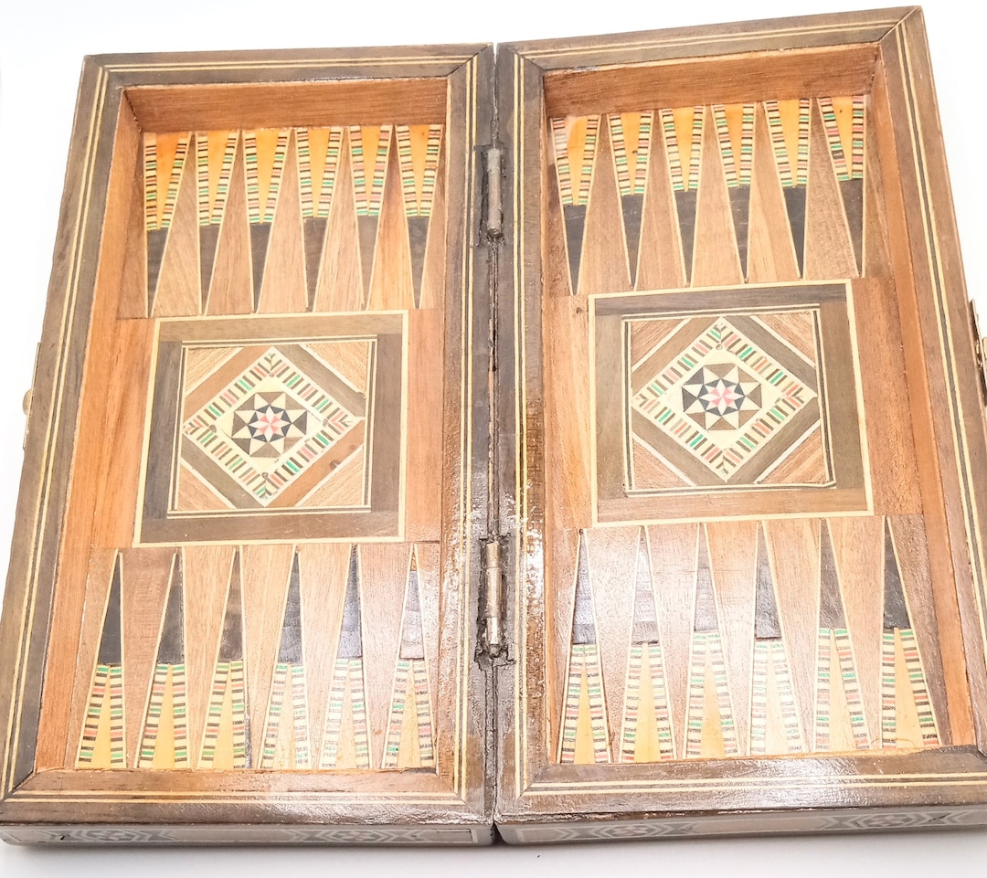 Syrian Mosaic Mother of Pearl Inlaid Backgammon and Checkers Set 9 X 9 ...
