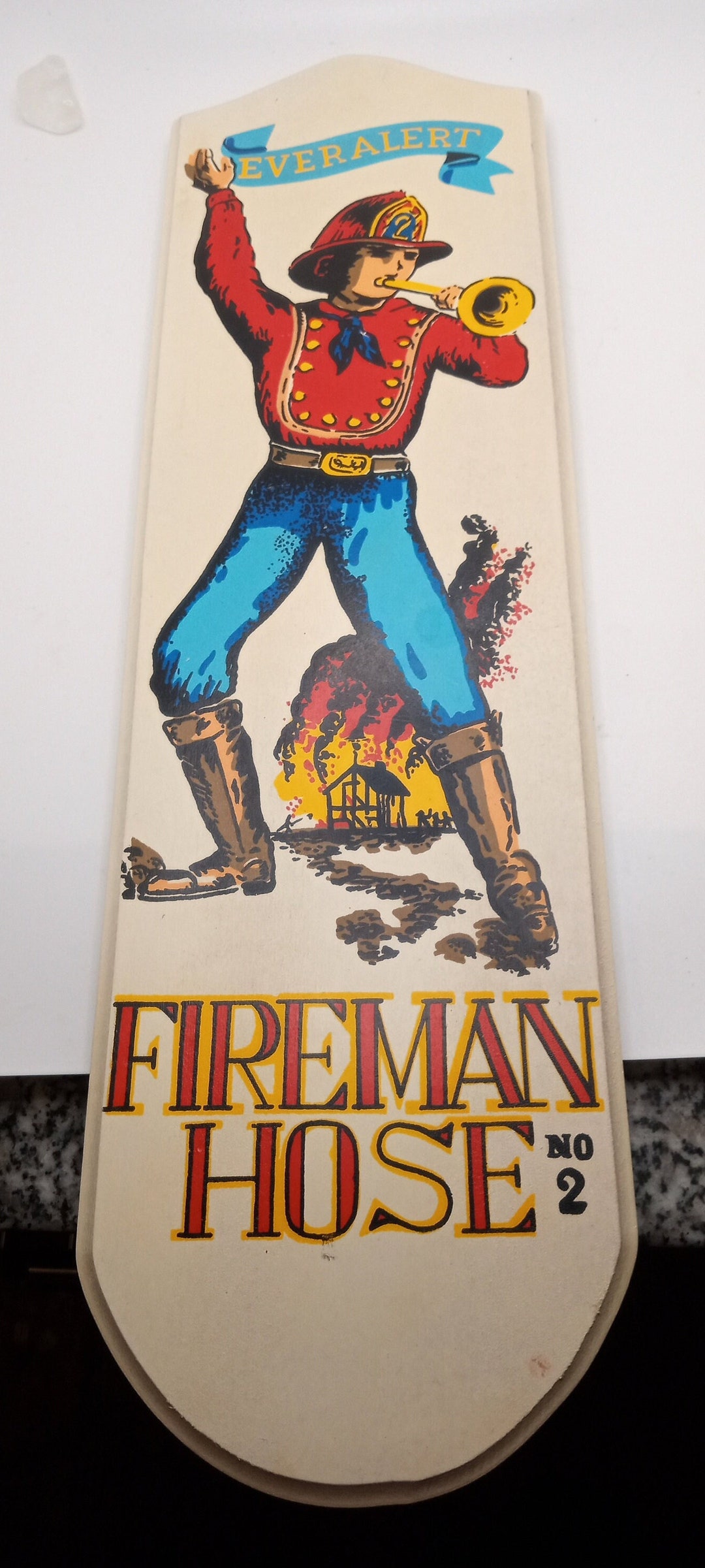 Vintage Eveready Fireman Hose Wood Sign - Etsy