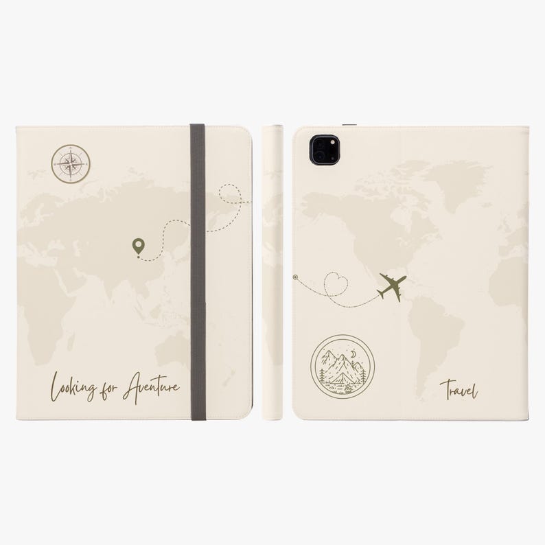 World Map Tablet Folio Case, Travel Adventure Nature Gift, Wanderlust ...