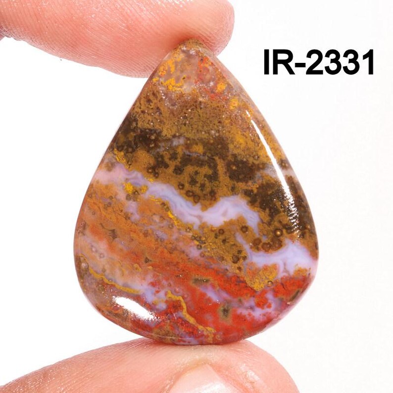 Cabujón de jaspe oceánico natural: piedra preciosa pulida para joyería ...