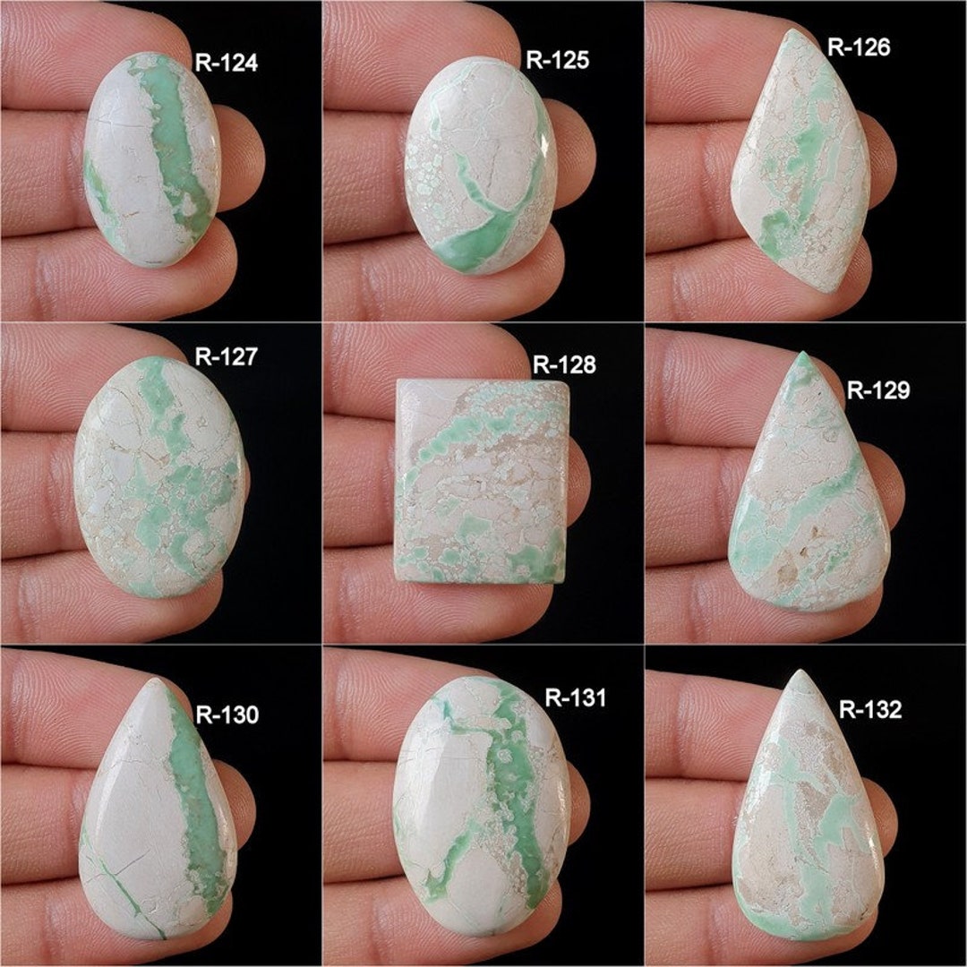 Elegant Quality Variscite Gemstone - Loose Variscite Cabochon - Smooth Polished Cabochon ...