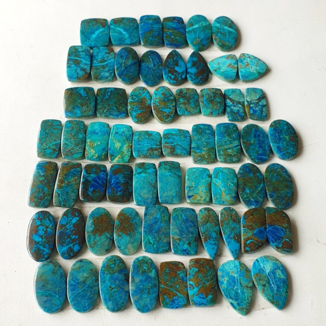 Wholesale Shattuckite Azurite Pairs Cabochons Lot Bulk Loose Polished Shattuckite Stone Pair ...