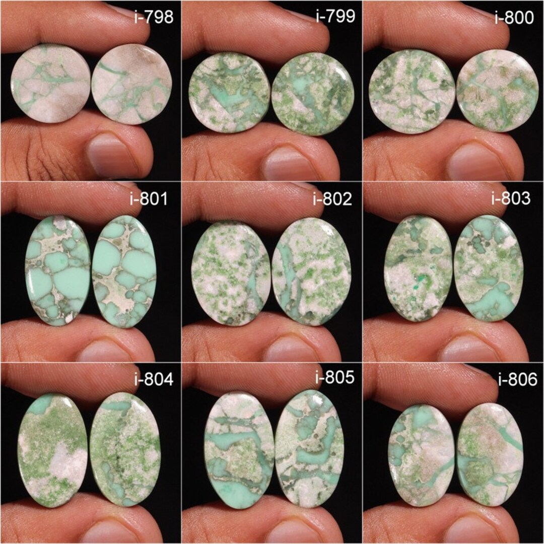 Rare Quality Variscite Gemstone Pairs Loose Variscite Pairs Cabochon ...